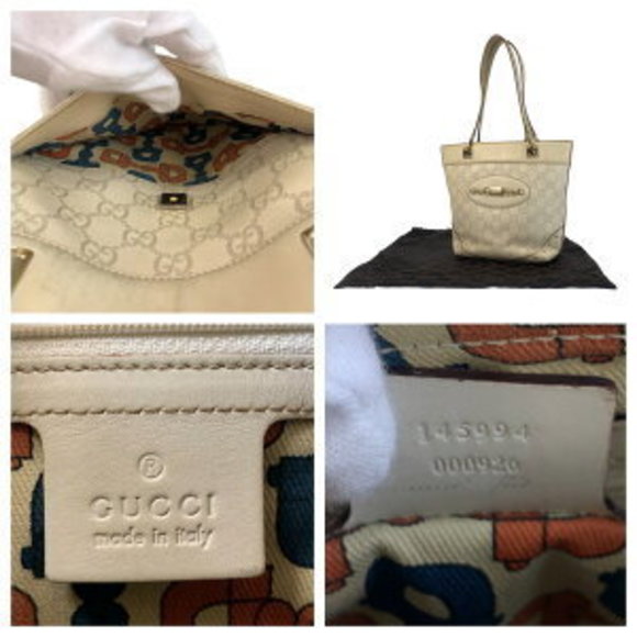 Gucci | Bags | Gucci Guccisima White Leather Tote Bag | Poshmark